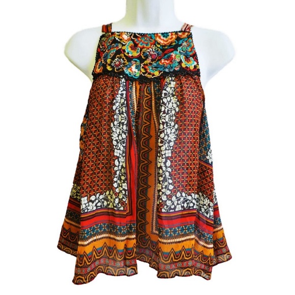 Anthropologie | Tops | Bhanuni By Jyoti Fiona Cami Tank Swing Embroidery Embellished Boho Xsp ...
